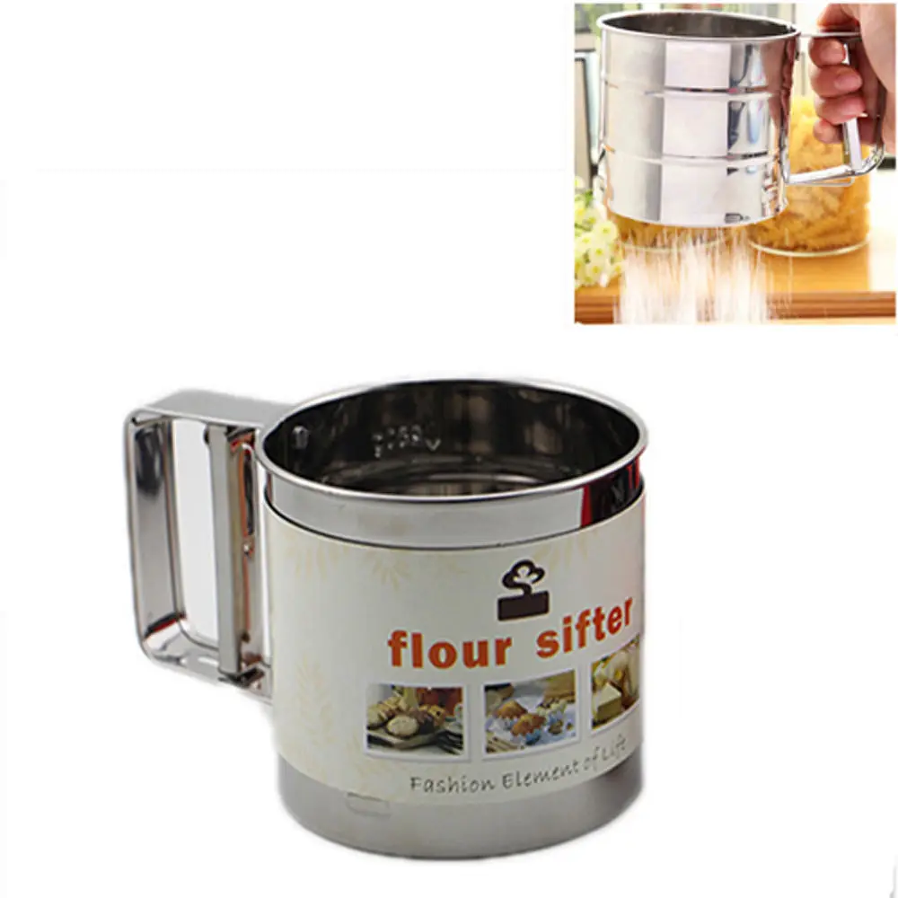 Mechanical Flour Sugar Icing Mesh Sifter Shaker Baking Kitchen Tool ...