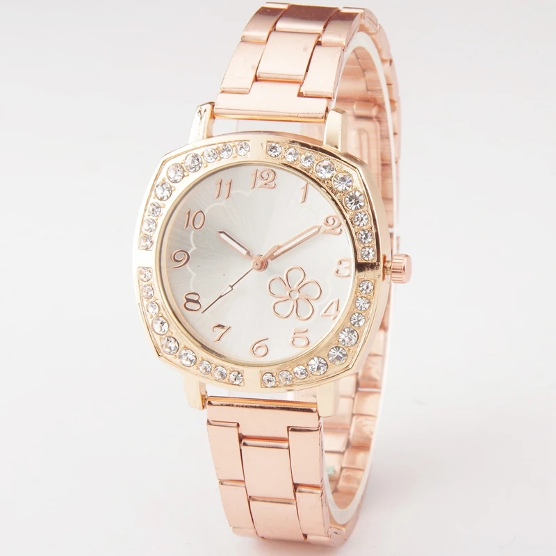 Relojes de lujo de oro rosa y plata para mujer, pulsera de acero ...