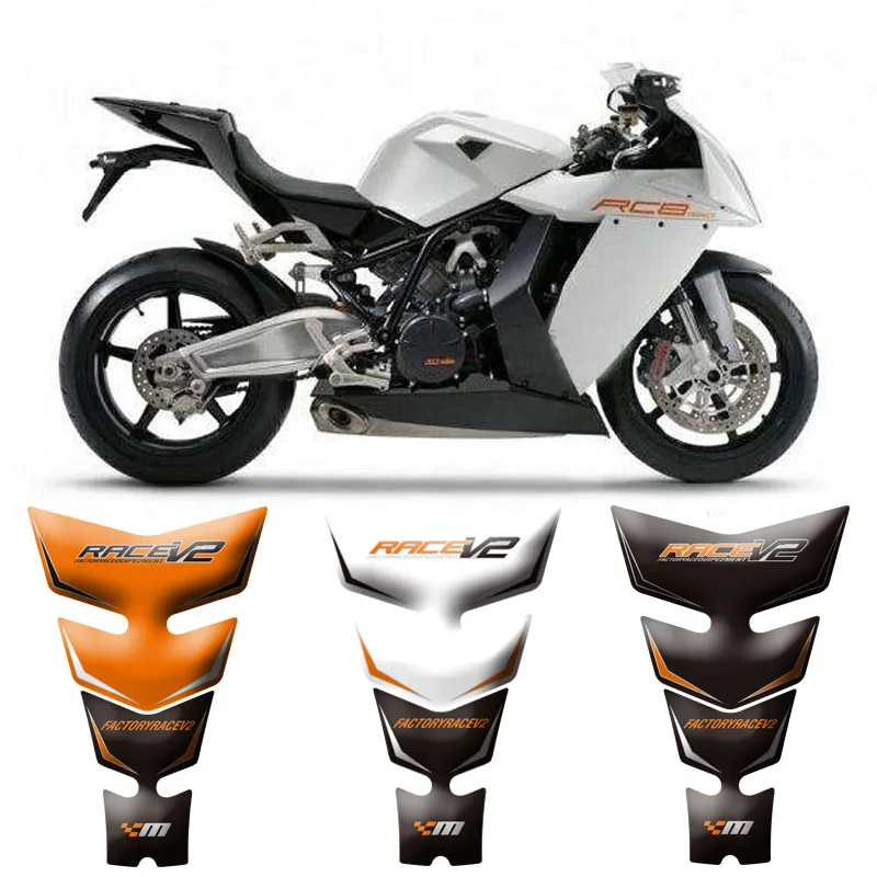 Motorcycle 3D Fuel Tank Protective Stickers Decals For KTM 1190 RC8R ...