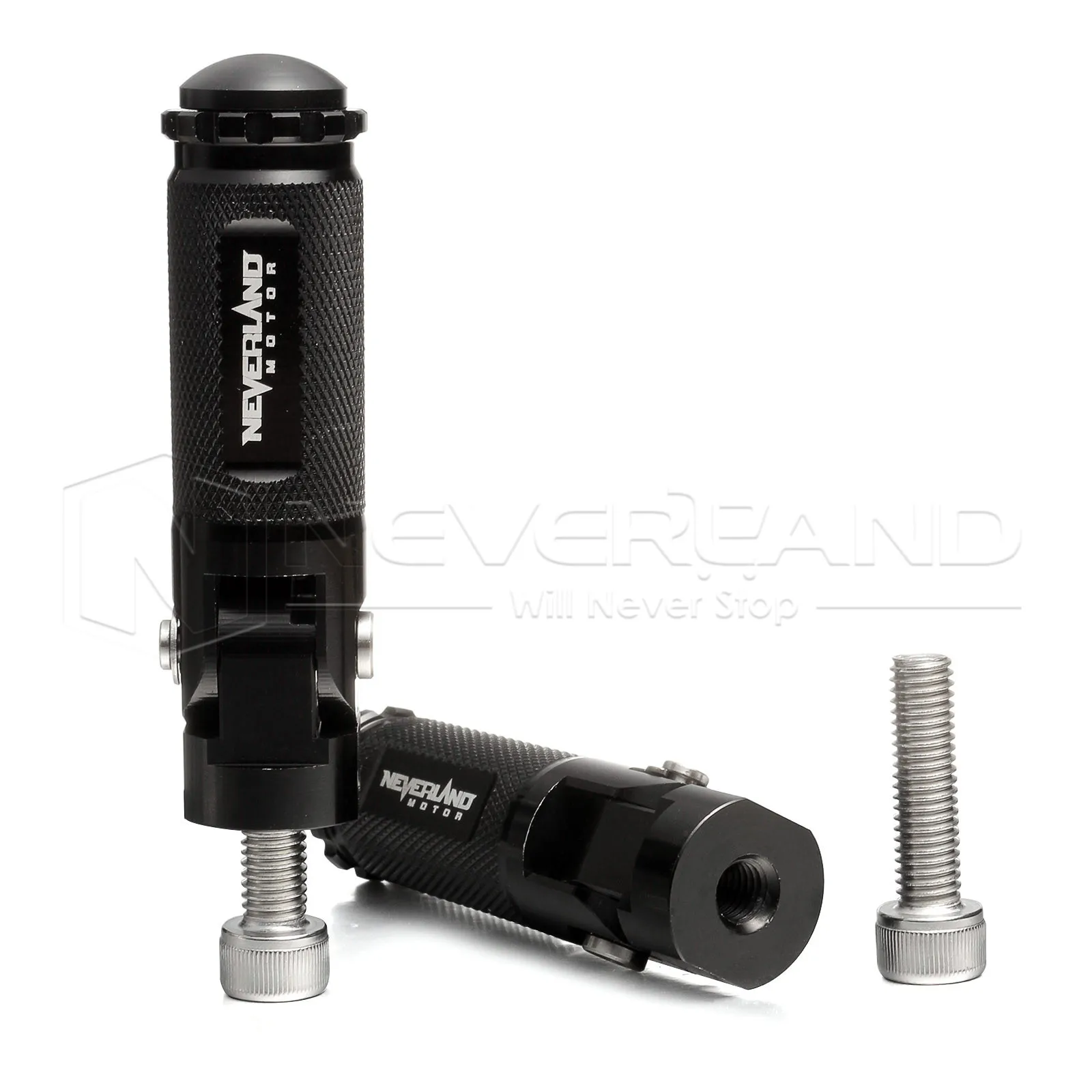 CNC Black Universal Motorcycle Bike Folding Footrests Footpegs Foot ...