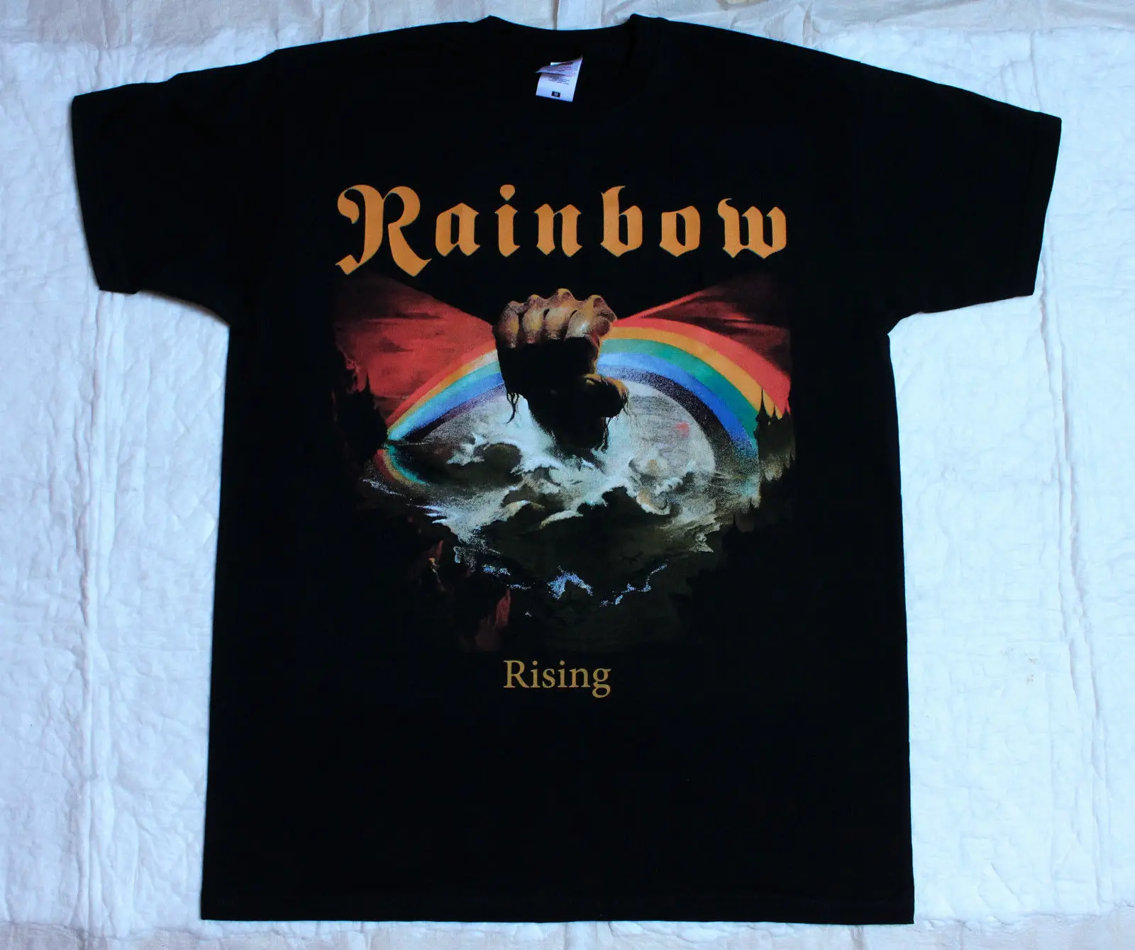 RAINBOW RISING'76 BLACKMORE DEEP PURPLE DIO NEW BLACK T SHIRT-in T ...
