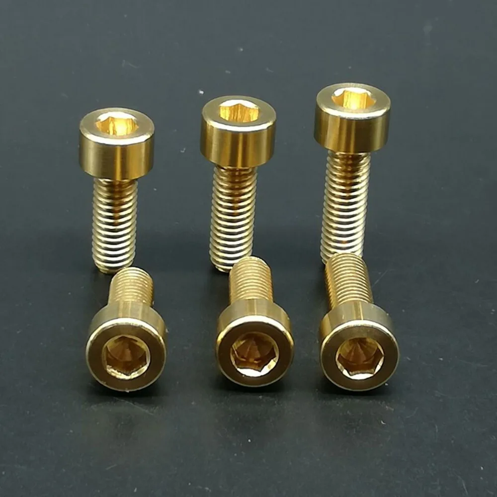 M6X16mm M6X18mm M6x20mm Titanium Ti Allen Hex Socket Head Golden Bolts ...