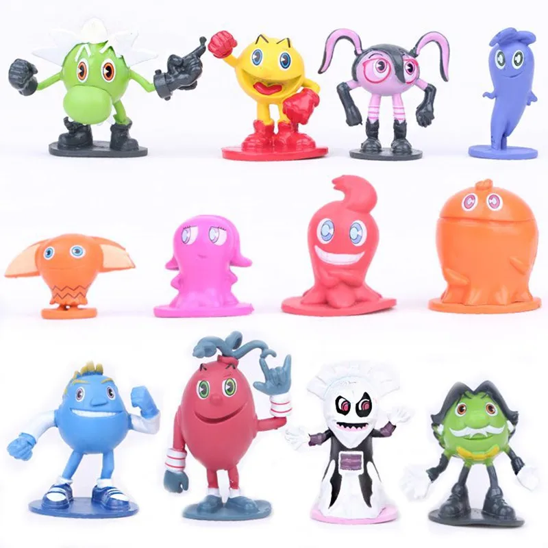 12pcsset Pac Man And The Ghostly Adventures Pacman Pixels Miniatures Pvc Action Figures