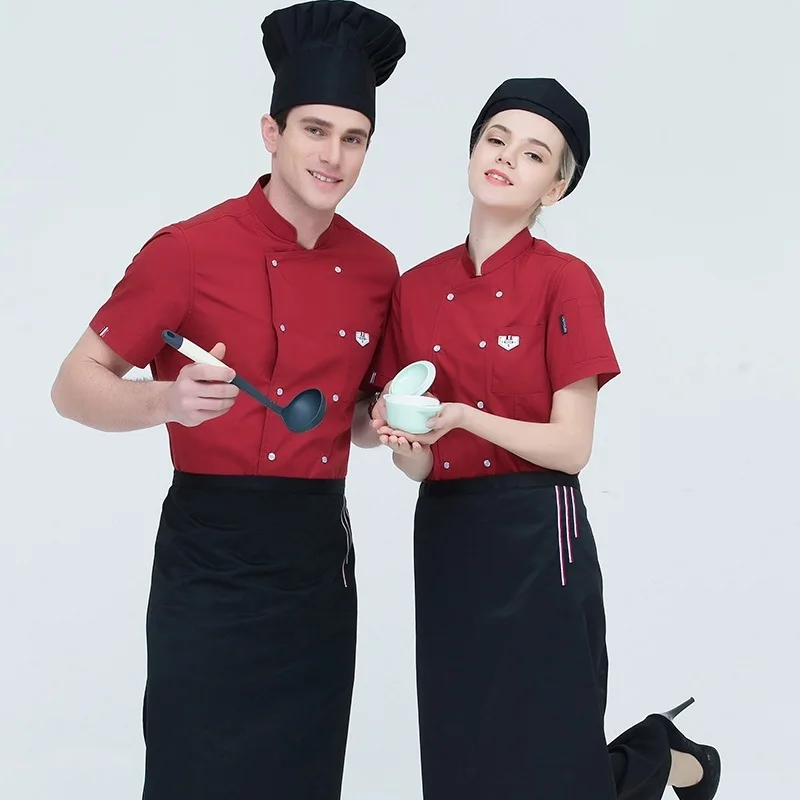 High-Quality-Chef-Uniforms-Clothing-Short-Sleeve-Men-and-Women-Chef ...