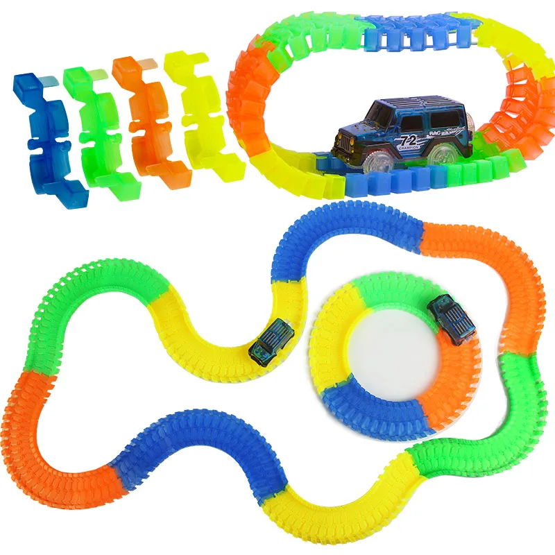 Racing Track Set Led Track Car Toy Race Track Car Funny Bricks Flexible ...