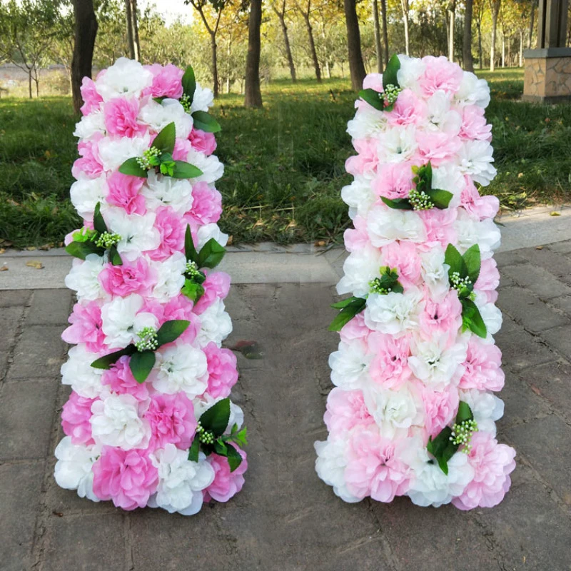 100CM Wedding Arrangement Shooting Props Artificial Flower Row T Stage ...
