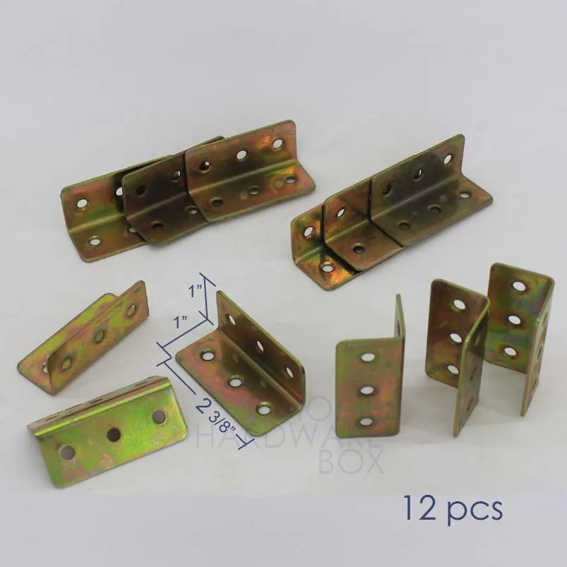 plated steel L angle 90 degrees metal bracket brace 1"x1"x2 3/8 ...
