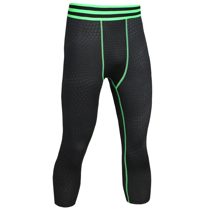 2017 New Yoga Tights Men Compression Tights Sports Fitness Legging 3 4