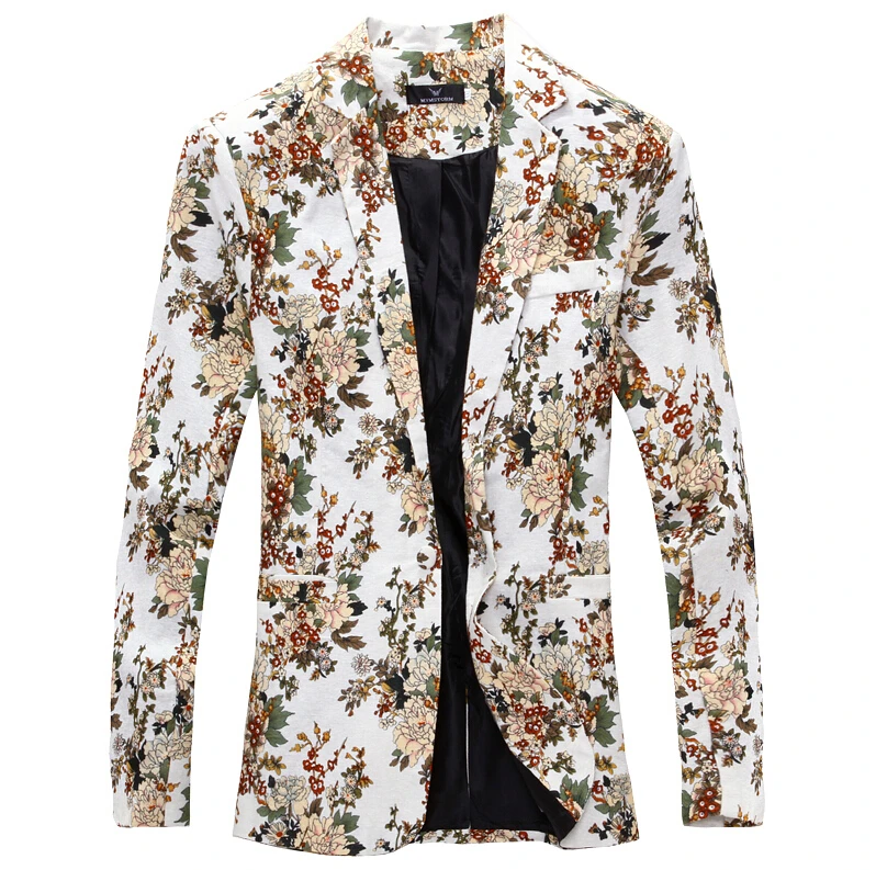 New design fashion male flower coat individuality leisure coat, jacket ...