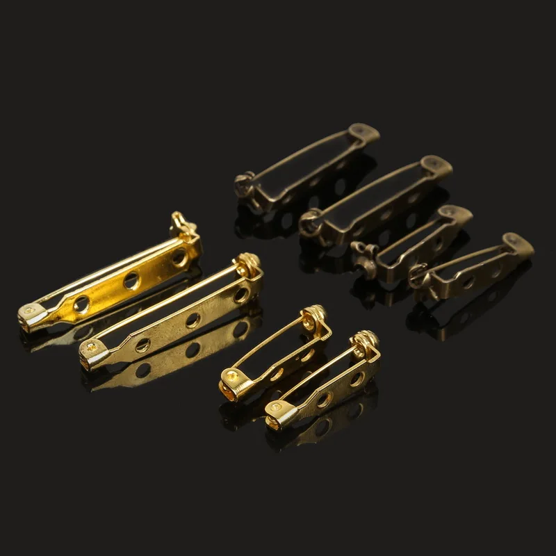 21x5mm 30Pcs Gold/Brass Plating Brooch Back Safety Catch Bar Pins ...