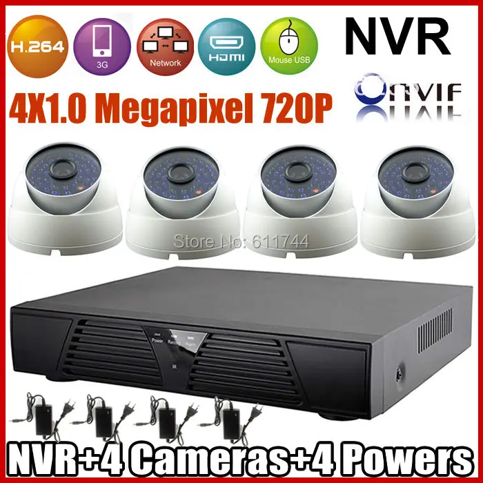 ONVIF 2.0 Video surveillance Security CCTV Camera System 720P Outdoor ...