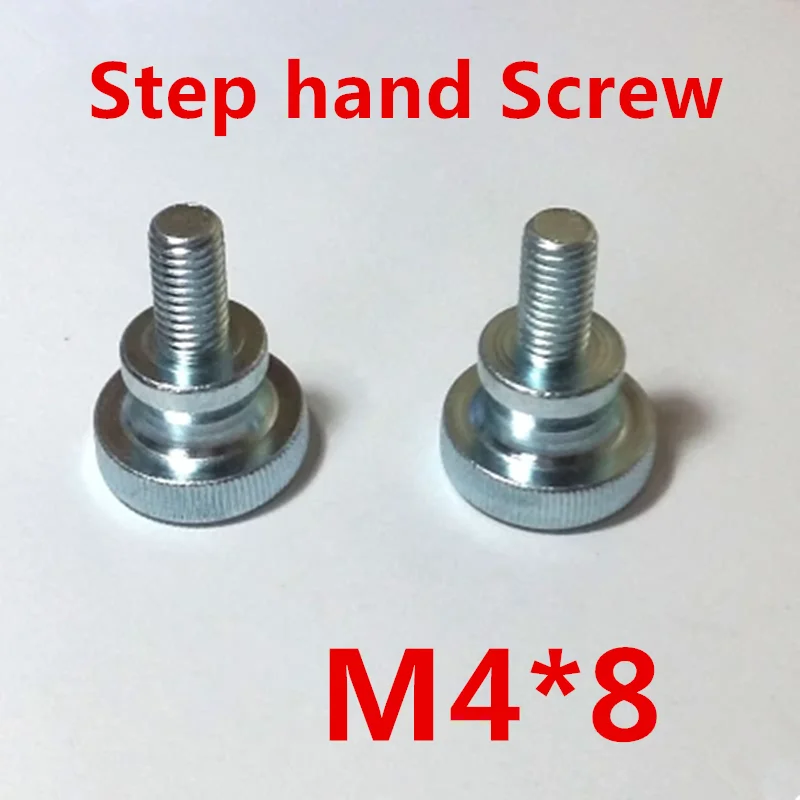 100 Pcs/Lot M4X8 Flat Head Step Thumb Screw /Round Head Step Knurling ...