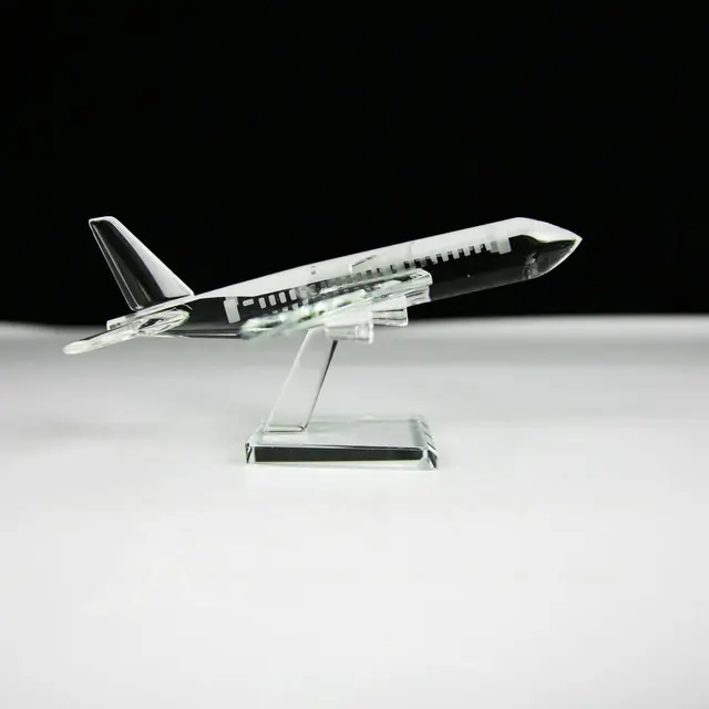 Beautiful Crystal Airplane Model Miniature Glass Plane Aircraft Crafts ...