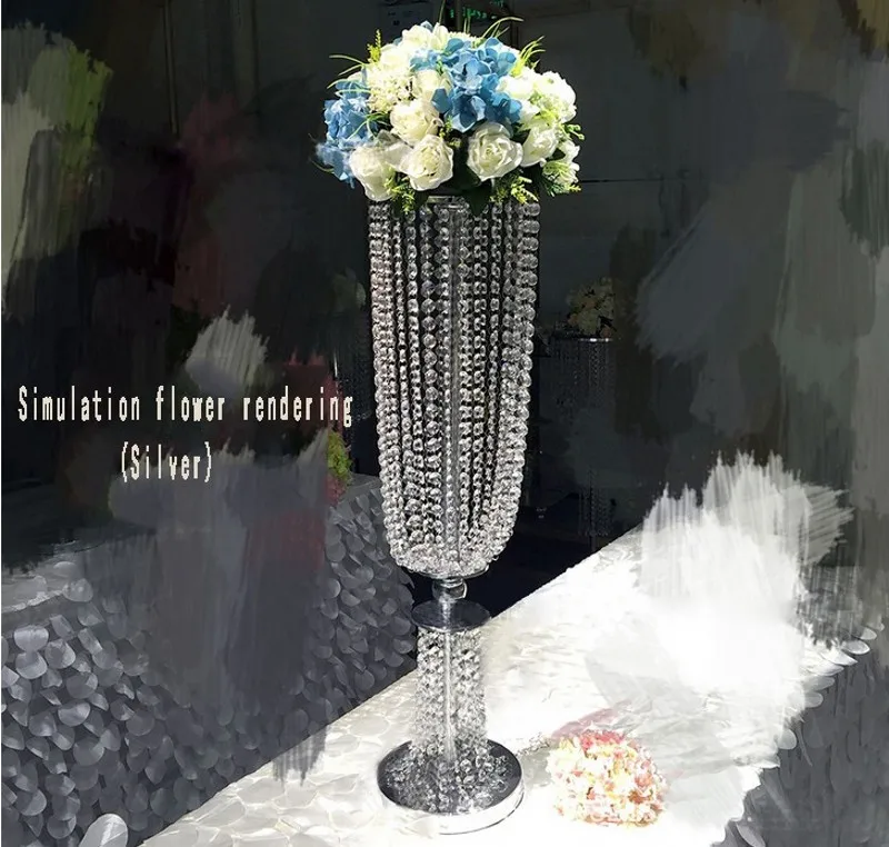 Luxury Shiny Wedding Decor Centerpieces Crystal Beads String Road Lead ...