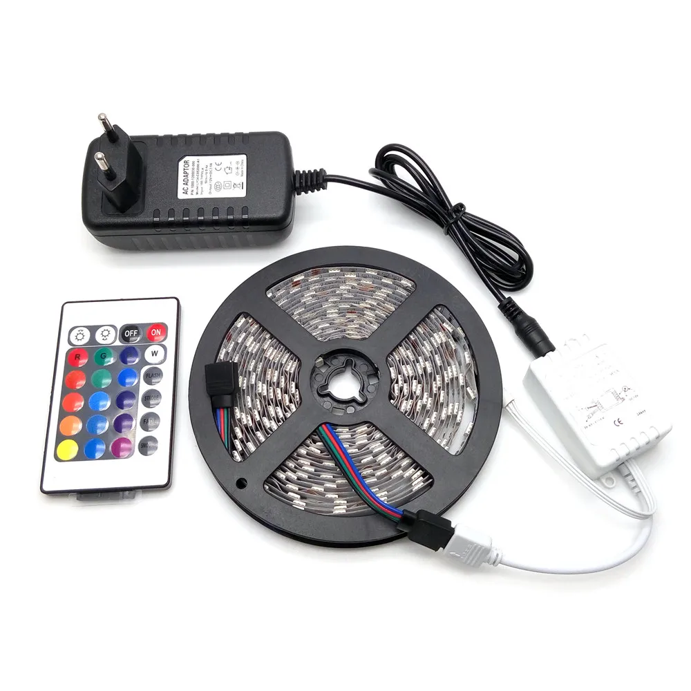LED Strip Light 5050 RGB 5M 300LED Flexible Strip Light Set + 24Keys ...