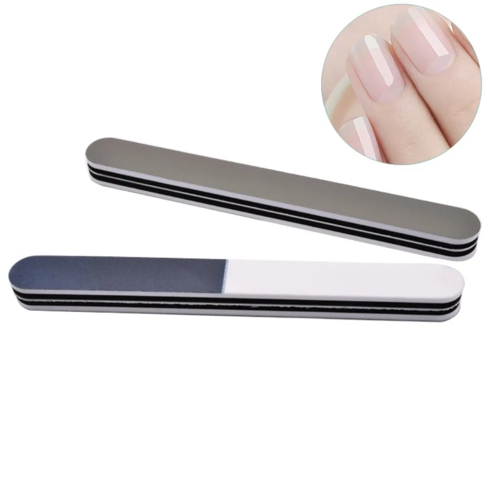 Nail-File-Buffing-White-Black-Manicure-Double-Sides-Nail-Grit-Polish ...
