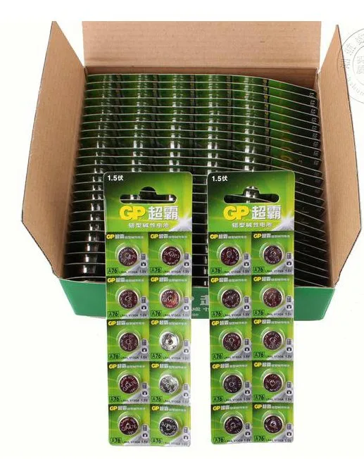 500PCS/LOT New Original GP LR44 AG13 A76 G13 LR44H Alkaline Button Cell ...