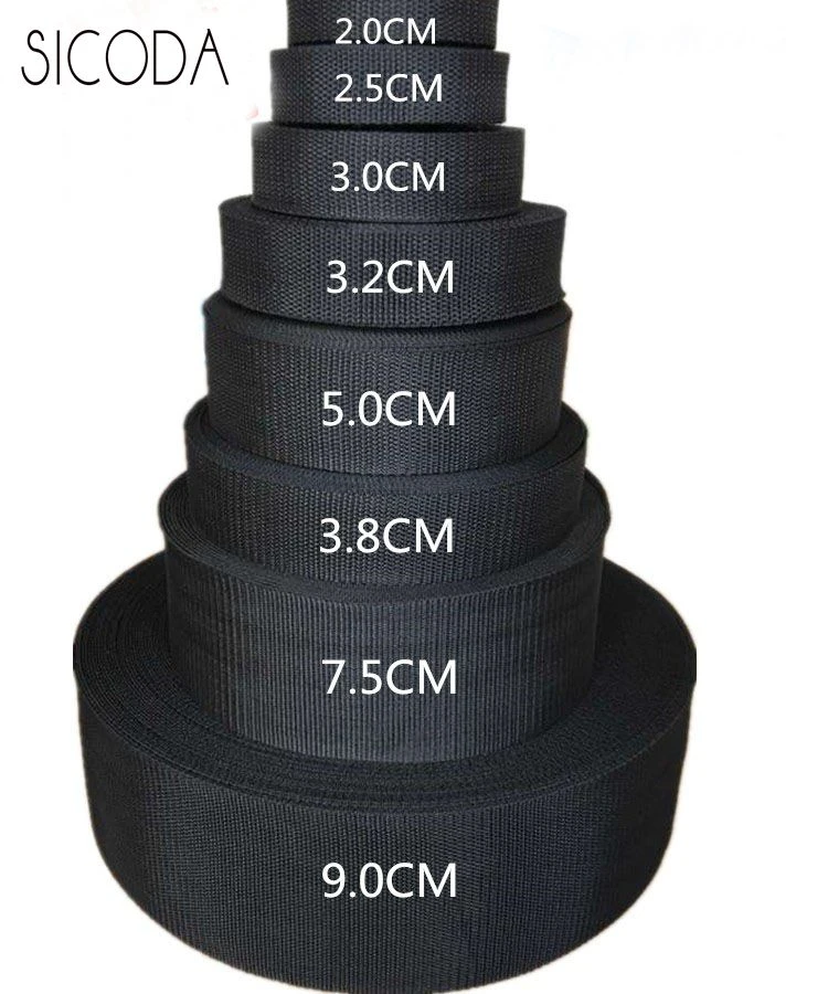Sicoda 10meters Black Thickening Pp Webbing For Bag Packing Webbing ...
