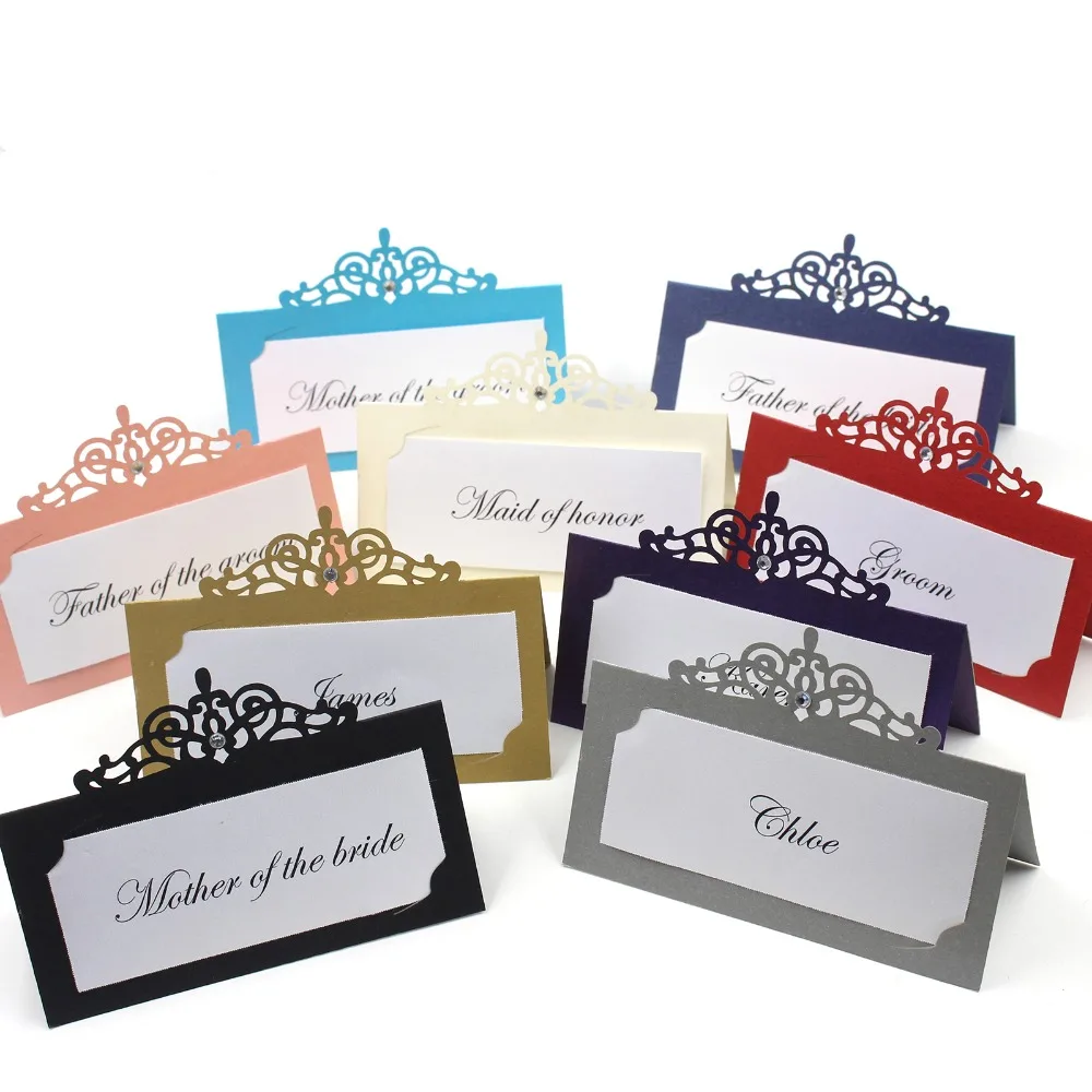 24 Pieces Navy Laser Cut Name Place Card Wedding Decor Party Table ...