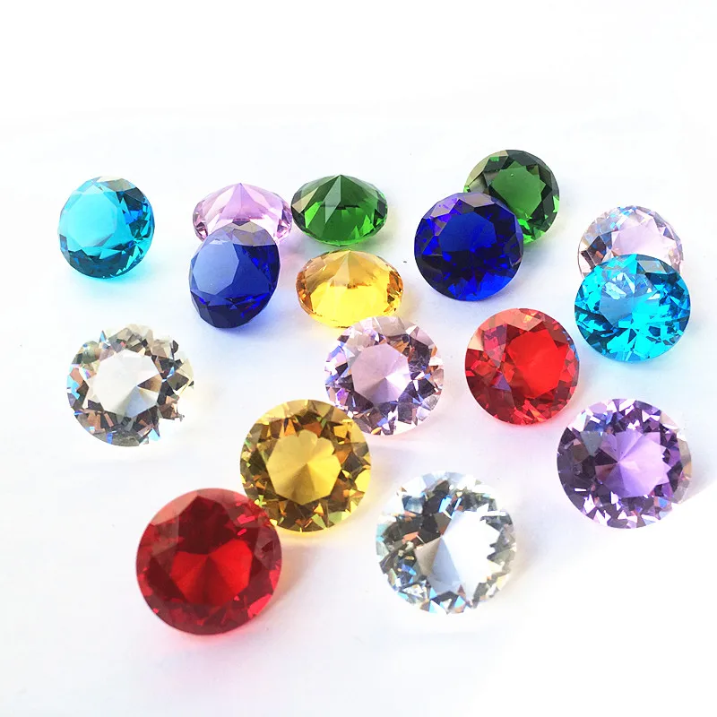 20mm 30pcs/lot Mixed Colors Crystals Feng Shui Crafts For Wedding Table ...