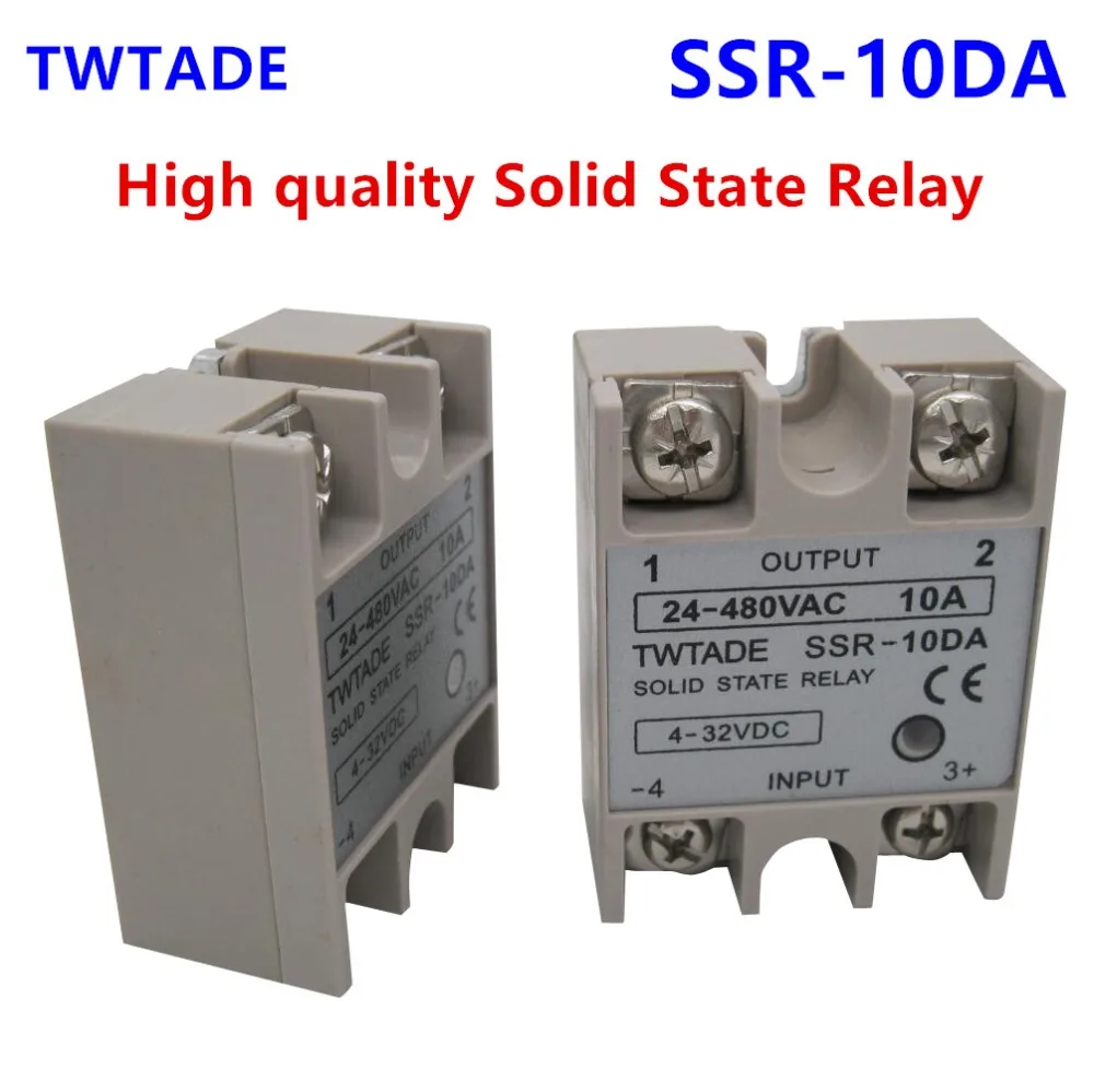 Twtade/ High-quality Single Phase Solid State Relay Ssr-10da Module 3-32v Dc To 24-480v Ac Ssr ...