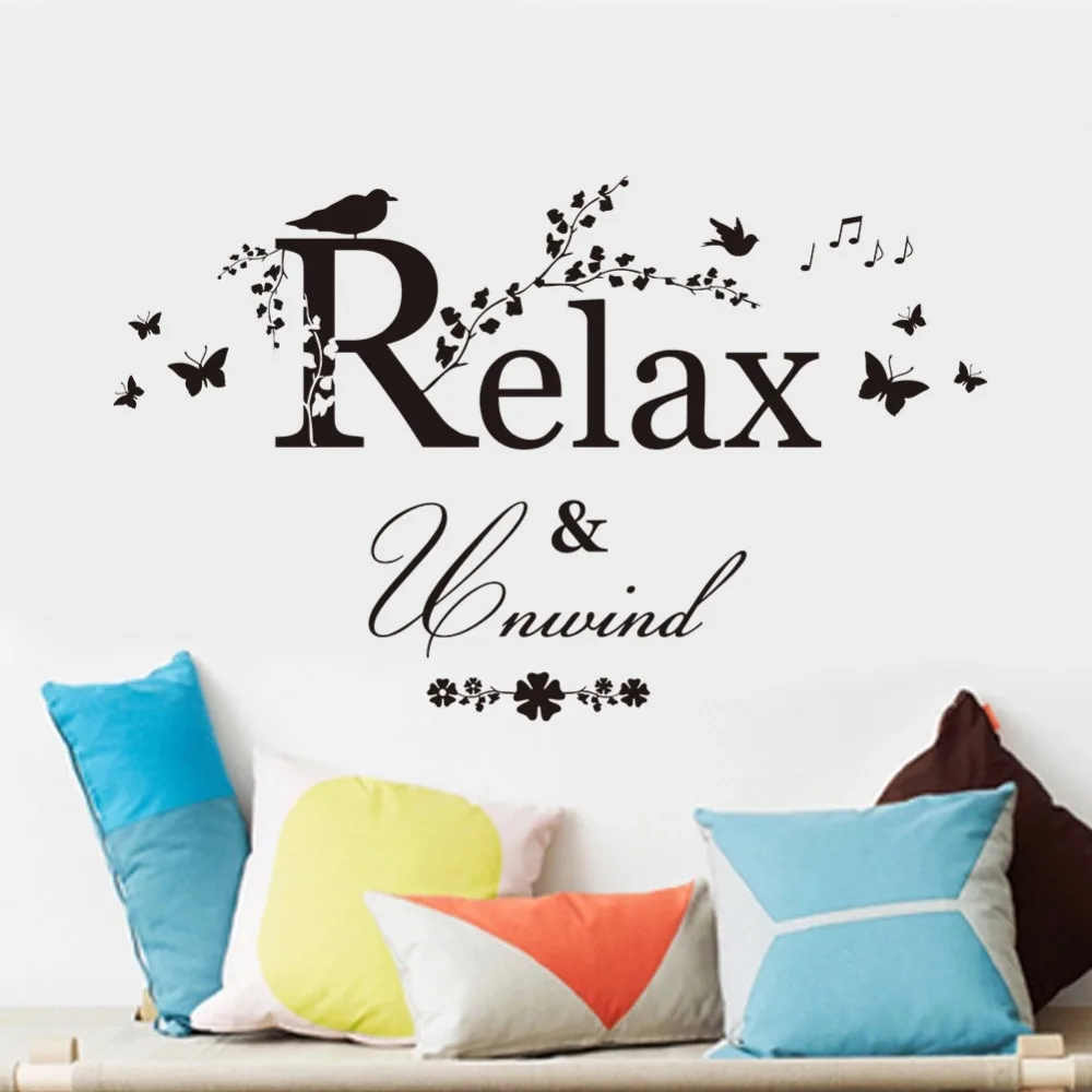 Relax-Your-Mind-English-Proverbs-Wall-Stickers-For-Livingroom-Bedroom ...
