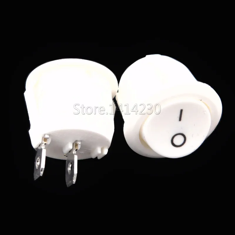 10PCS 23mm Diameter Big Round Rocker Switches KCD1 105 White 2 Pin ON ...