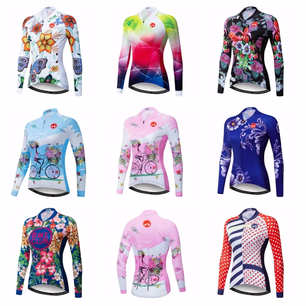 Cycling Long Sleeve Jersey Women's Bike Jersey 2018 Road Mtb Bicycle ...