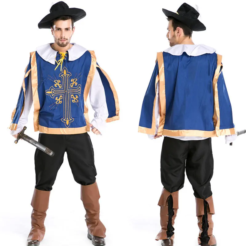 Adult Male Halloween Cosplay Costume Medieval Royal Guard Officer ...