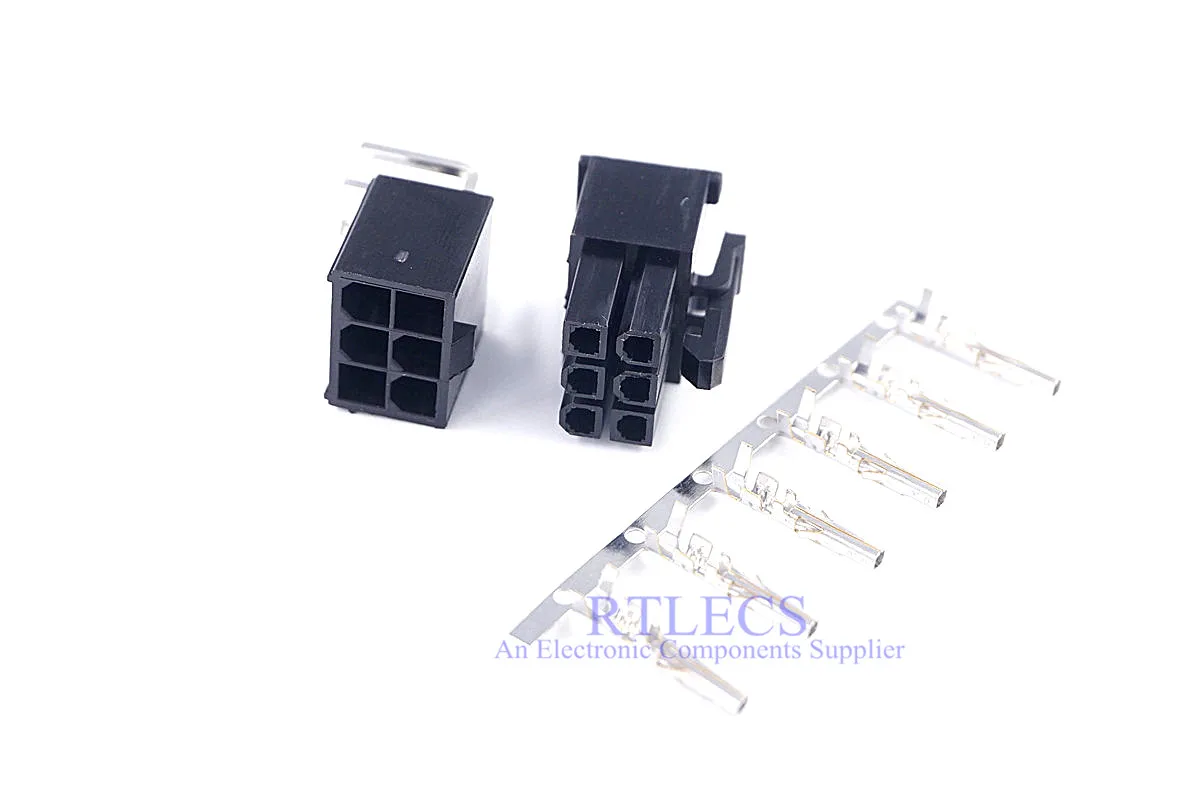 5 Pcs 4.2 Mm 6 Pin Header Male Pin Housing Contact Pins Graphics Card ...