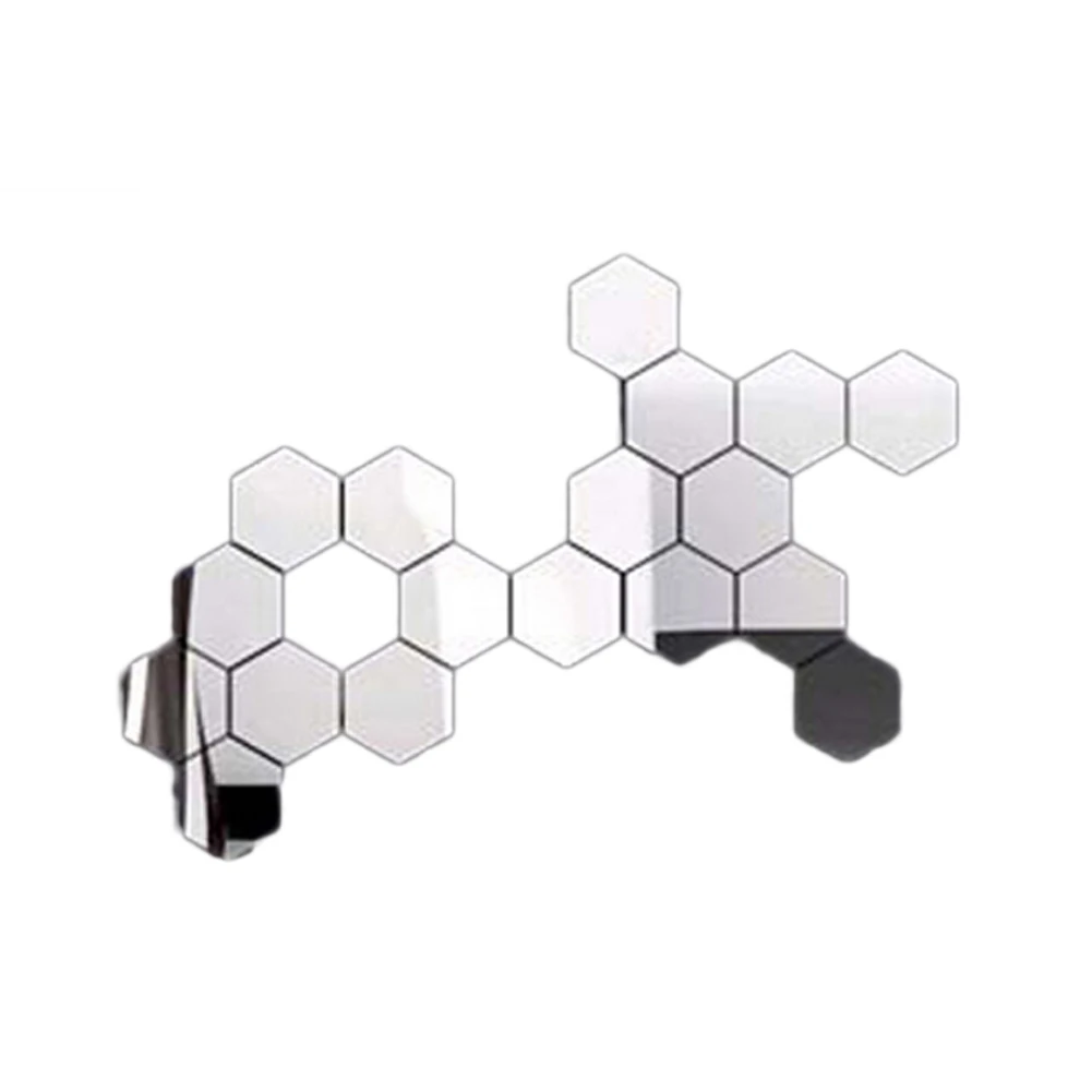 Three Dimensional Hexagonal 1set Wall Decoration Acrylic Mirrored