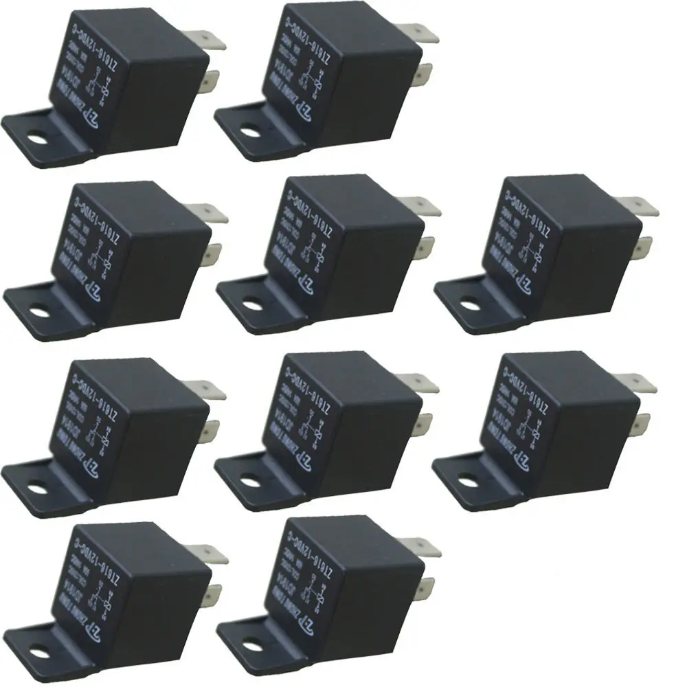 EE support 10Pcs Black Heavy 12V 80A 80 AMP SPST Relay 5 Pin 5P Car ...