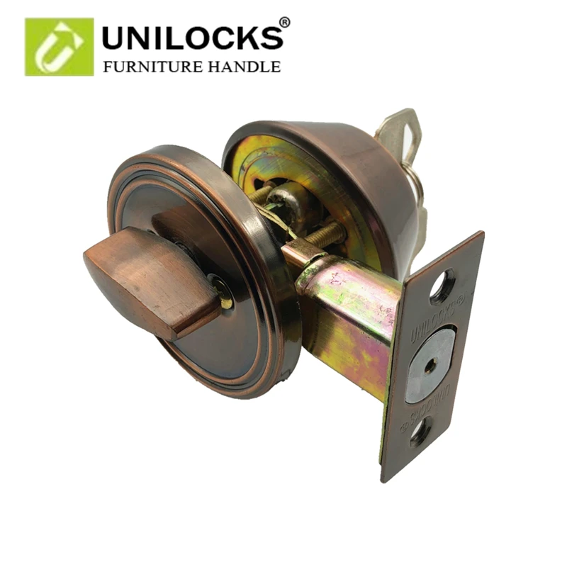 Unilocks 101ac Deadbolt Door Lock Iron Tubular Lever Single Cylinder ...