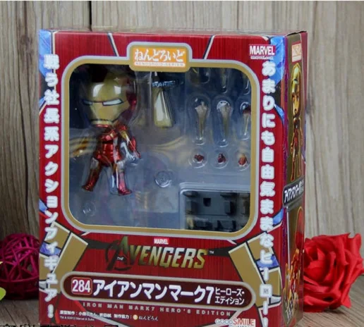 Nendoroid 284 Mark7 Marvel Avengers Cute 4" Iron Man Tony Stark Set PVC ...