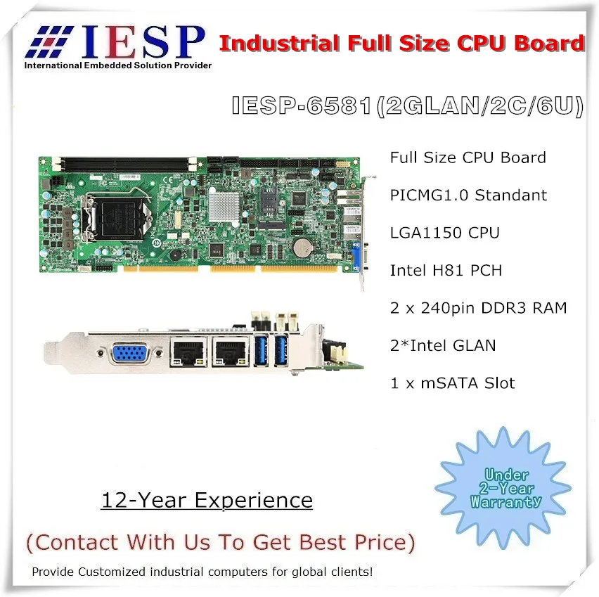 Industrial Full Size CPU Card, H81 Chipset, IPC Motherboard, Support ...