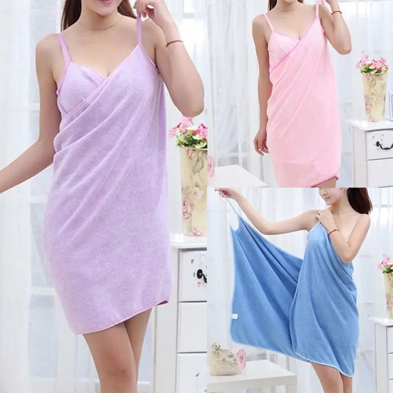 Frauen-Badem-ntel-Tragbare-Handtuch-Kleid-M-dchen-Frauen-Frauen-Dame ...
