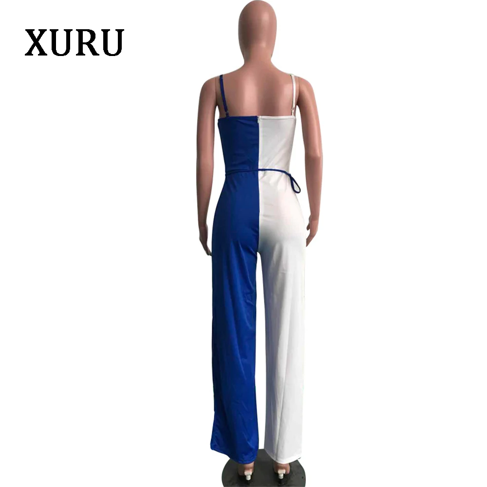 XURU Для женщин без рукавов широкие брюки комбинезоны комбинезон v ...