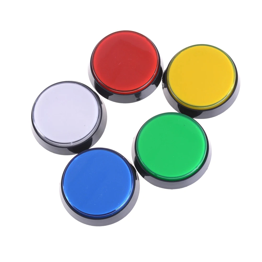 1pcs LED Light Lamp 60mm Big Round Arcade Video Game Player Push Button ...