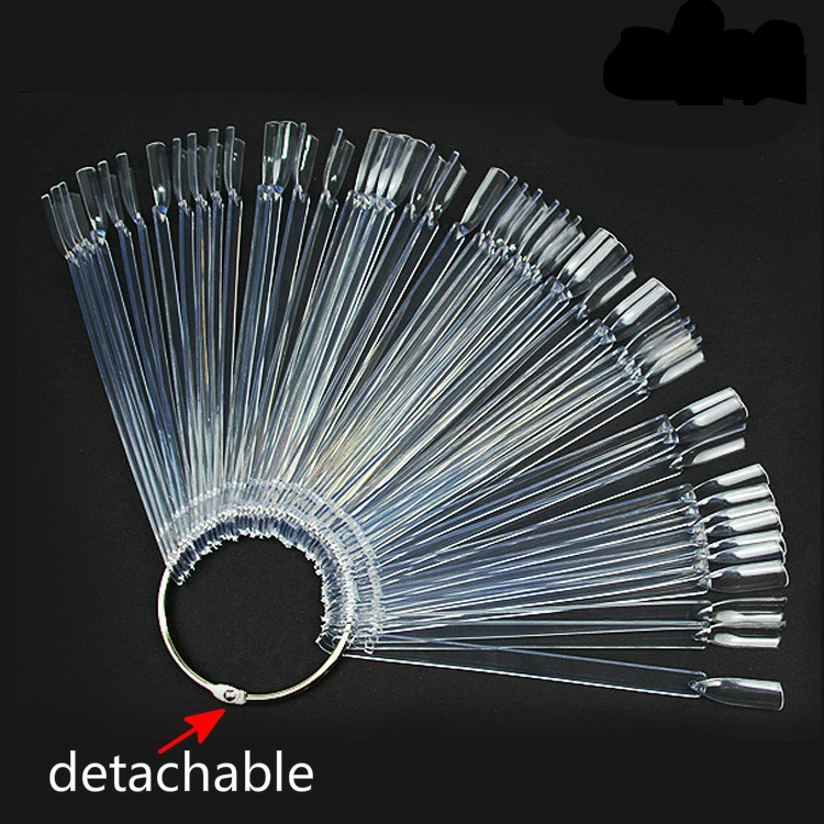50Pcs Fan Shaped False Nail Display Clear White Nail Tips Nail Art ...