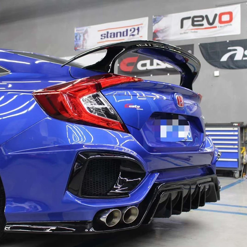 For Honda Civic Spoiler 2016 2017 Car Styling Frp Primer And Carbon
