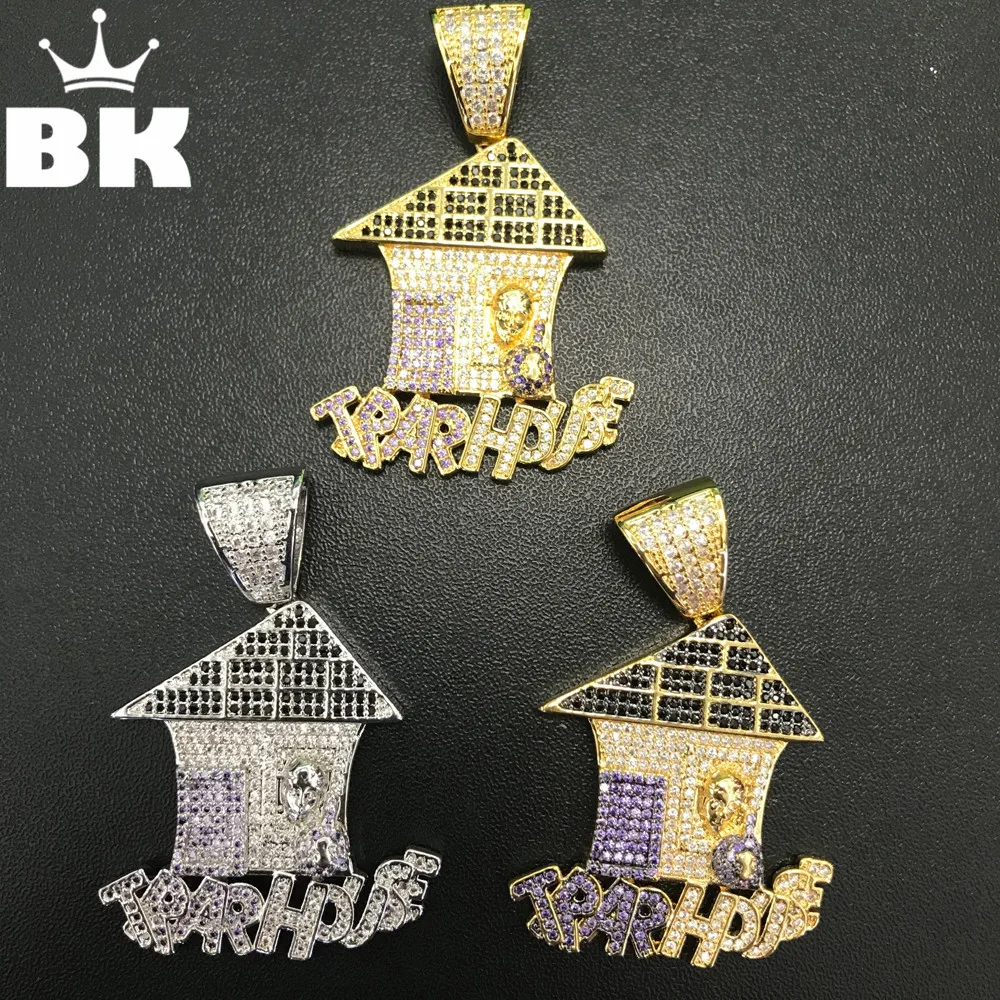 THE BLING KING Custom Trap House CZ Pendant Necklace Hip Hop Full Iced ...