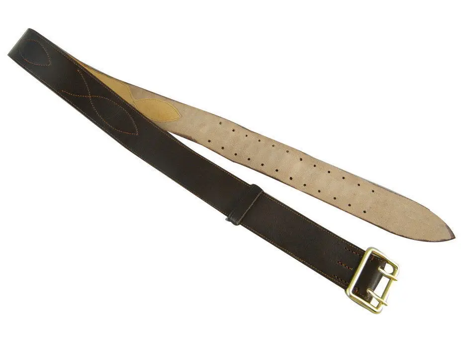 WWII SOVIET RUSSIAN RED ARMY OFFICER BROWN LEATHER BELT WITH SHOULDER ...