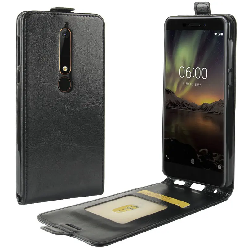 for Nokia 6.1 Plus Retro Leather Cover case for Nokia 6 2018 2nd Gen TA ...