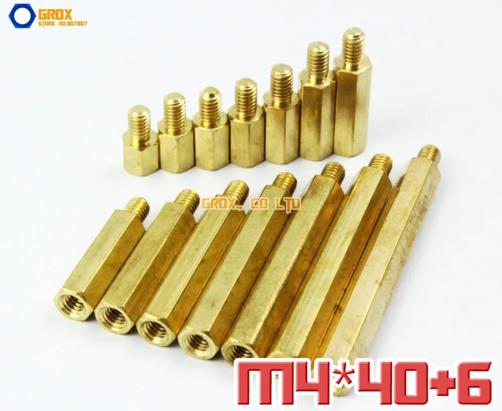 황동 M4 x 40 + 6mm PCB 암 수 마더 보드 스탠드오프 육각 스페이서 25 개|m4 brass|pcb ...