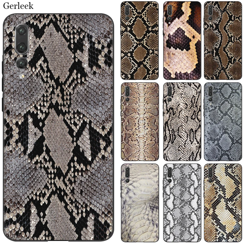 Silicone Cell Phone Case Snake Skin For Huawei Y5 Y6 Y7 Y9 Prime Mate ...