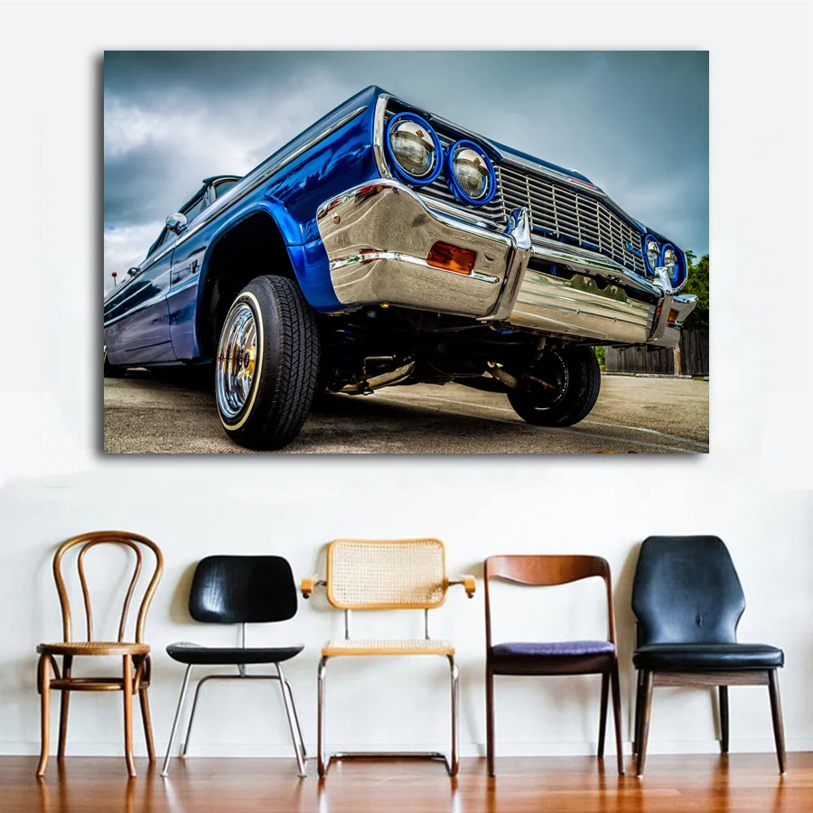 Blue Lowrider Cars