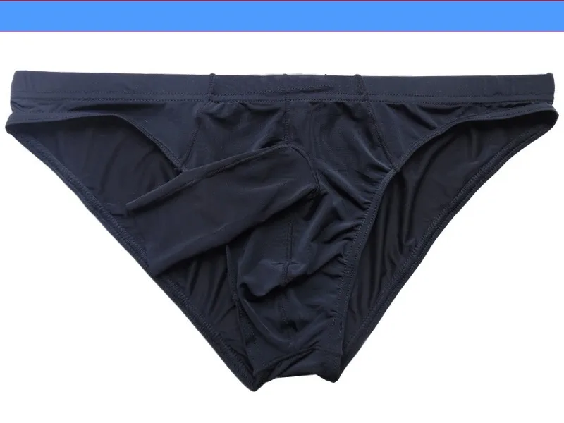 2017 gay Men's Front Open Hole Penis Sleeve Bikini Ice Silky Ice silk ...