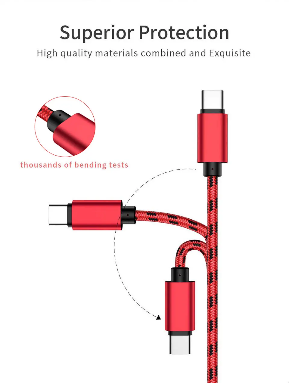 MUSTTRUE USB Type C Cable 3A Fast Charging USBC Phone Cable for Samsung ...