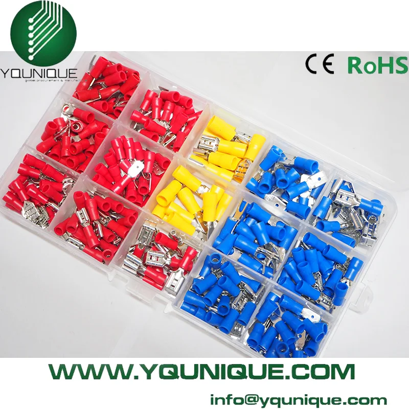 650pcs Assorted Insulated Ring Crimp Terminals Electrical