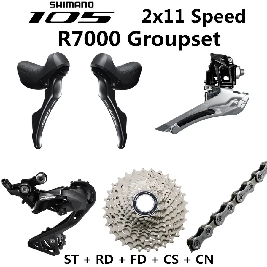 시마노 105 R7000 그룹 세트 105 R7000 변속기 도로 자전거 ST + FD + RD + CS + CN 앞 뒤 변속기 ...